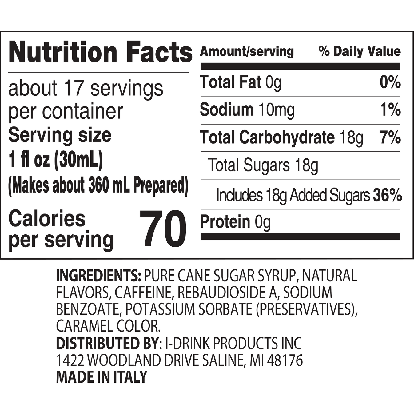 Cola Premium Italian Syrup – Drinkmate USA