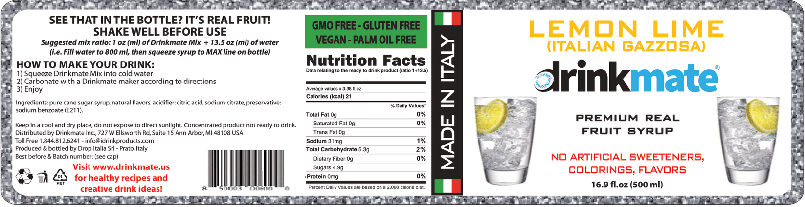 Lemon Lime Premium Italian Syrup – Drinkmate USA