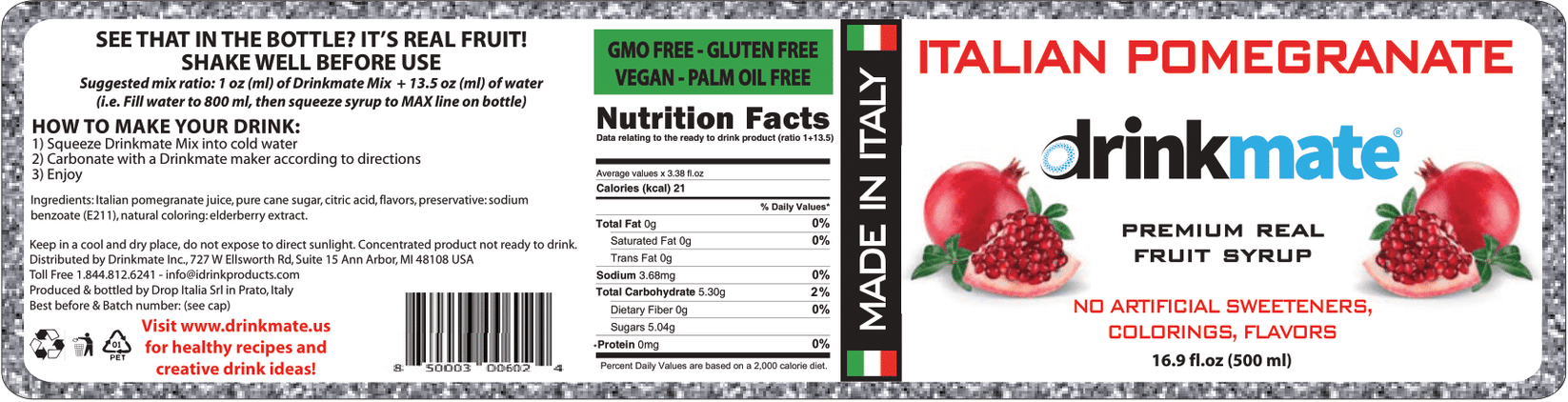 Pomegranate Premium Italian Syrup – Drinkmate USA