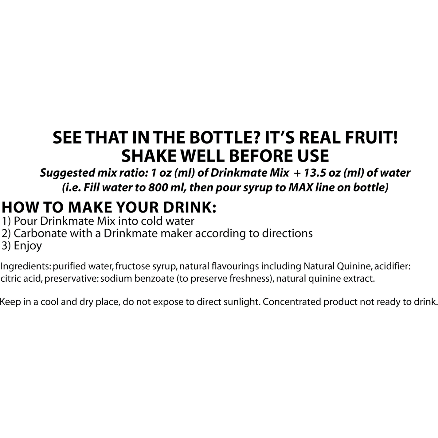 Tonic Water Premium Italian Syrup – Drinkmate USA